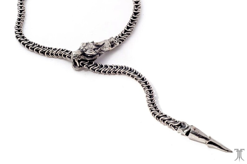 DRAGON SCALE Chain Necklace in Silver or Gold Plated - Etsy