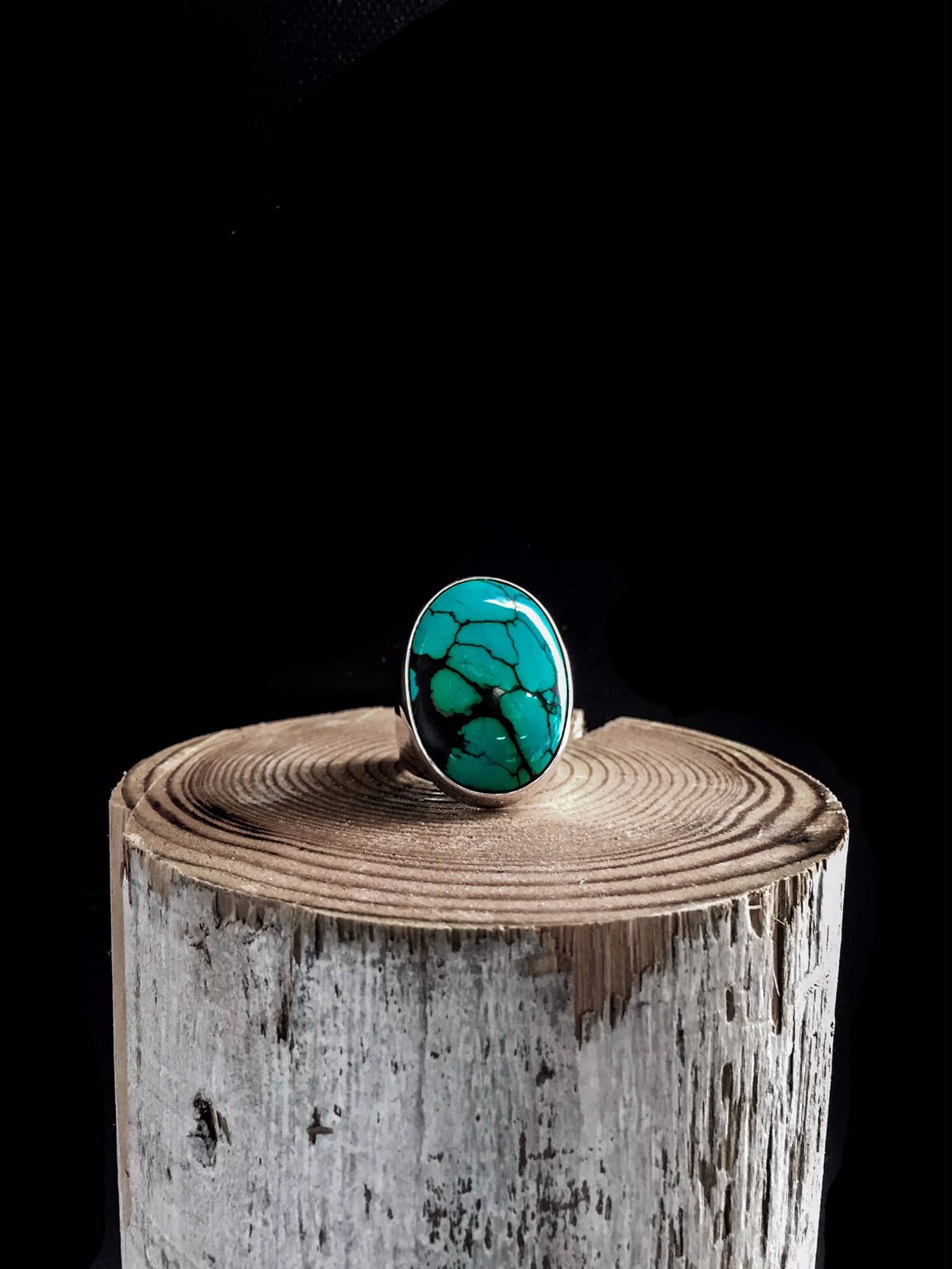 CHIBI Cobra Oval Medium Chunky TURQUOISE and Silver Ring - Etsy