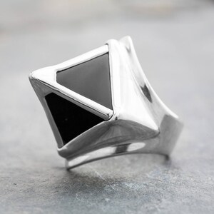 PYRAMID CAGE Onyx Magick Ring - Etsy
