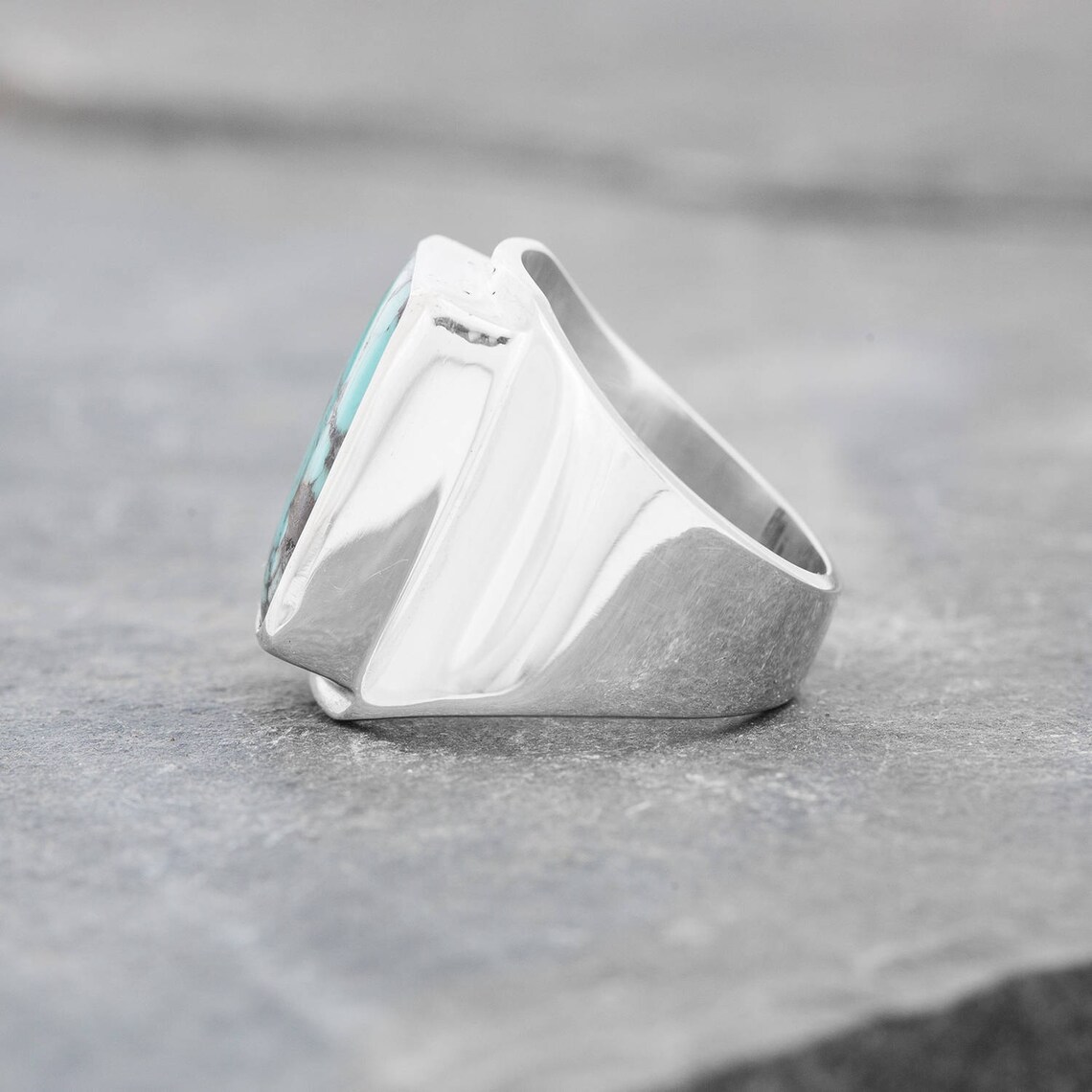 SEA of WISDOM Chunky Unisex TURQUOISE and Silver Ring - Etsy