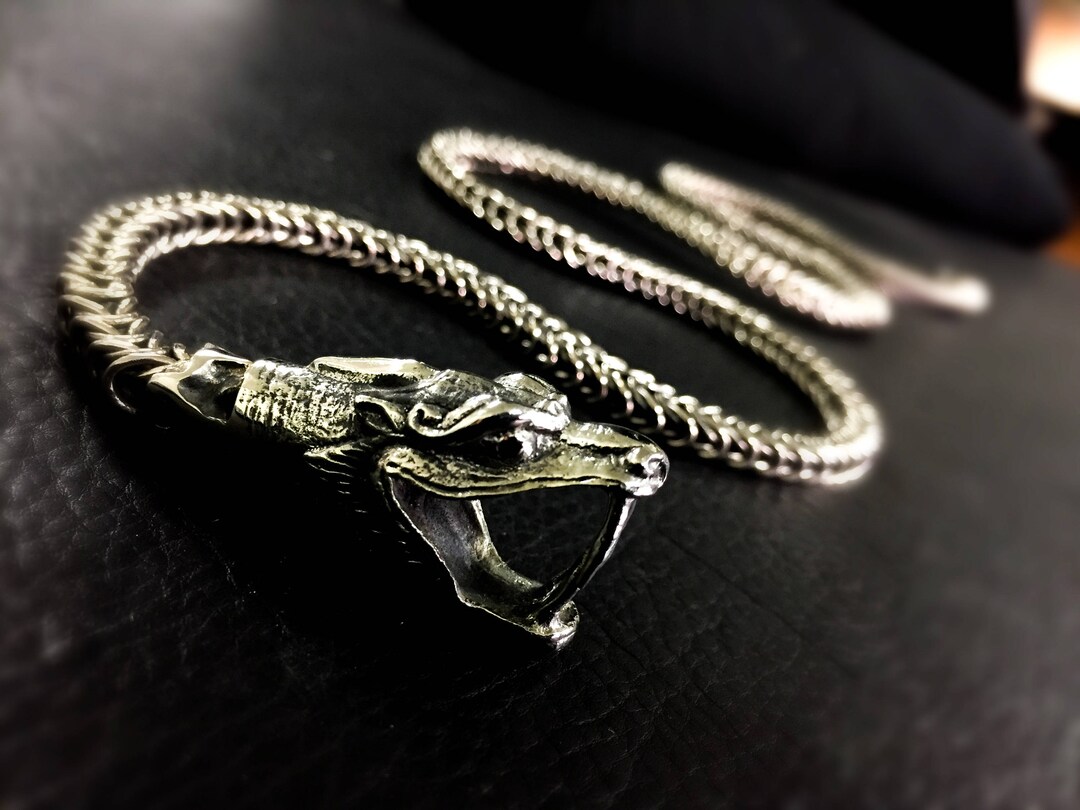 DRAGON SCALE Chain Necklace in Silver or Gold Plated - Etsy