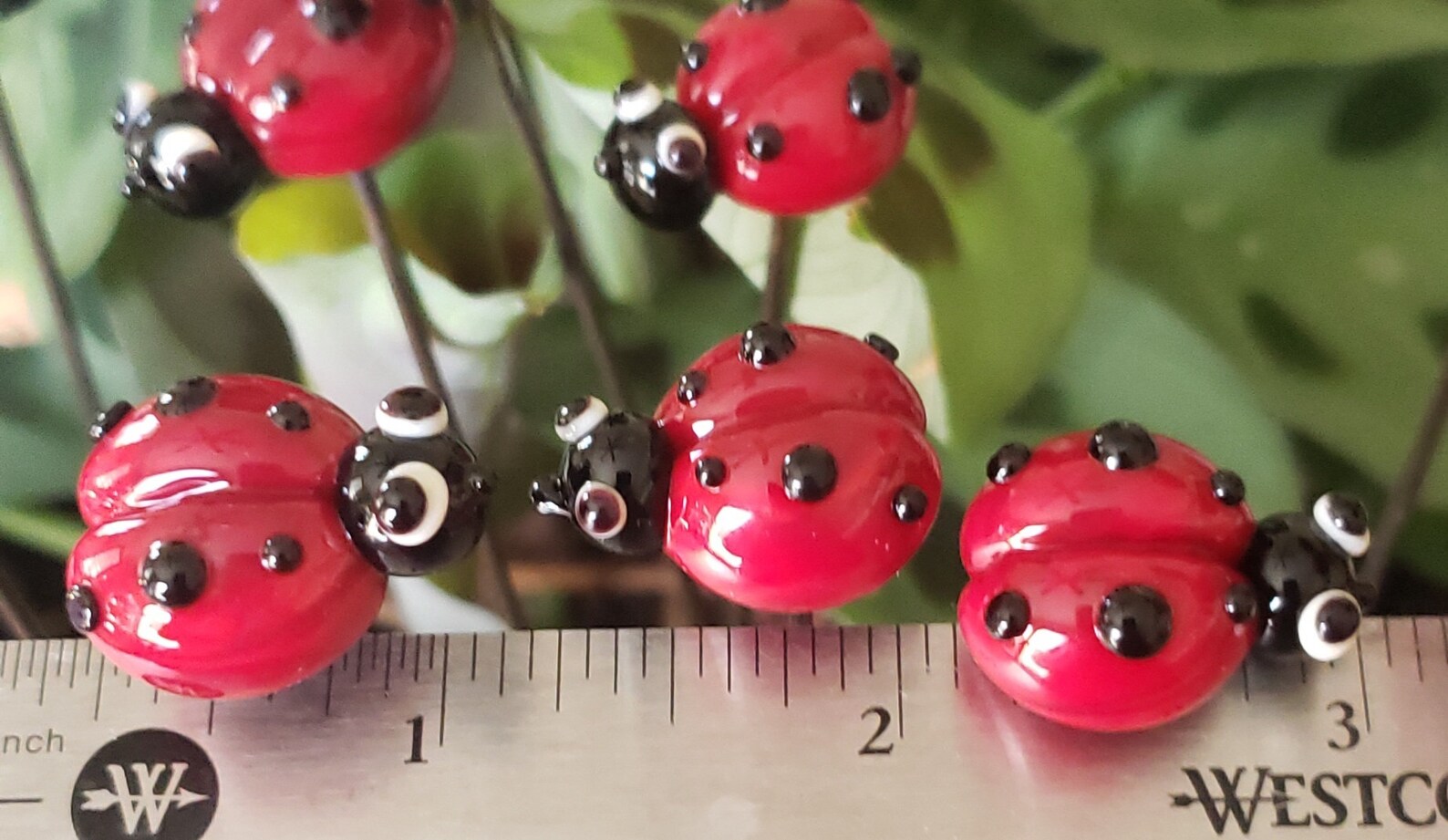 Lady Bug Garden Art Sun Catcher Plant Stake Lampwork - Etsy