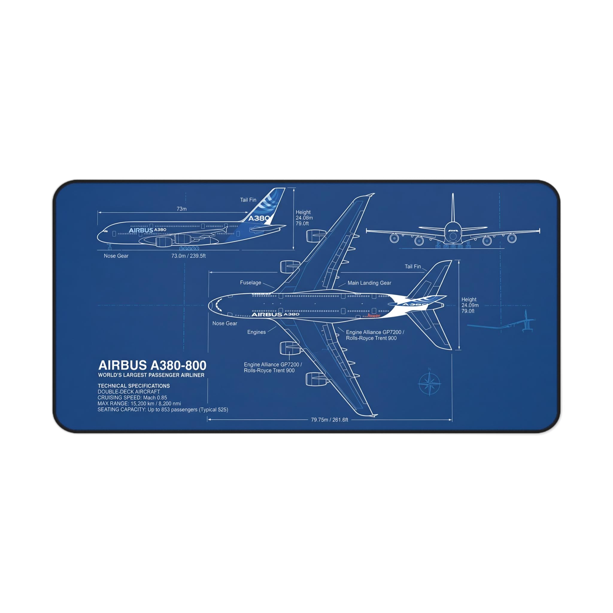 Airbus A380 Blueprint Desk Mat | Aviation Blueprint Mouse Pad - Etsy ...