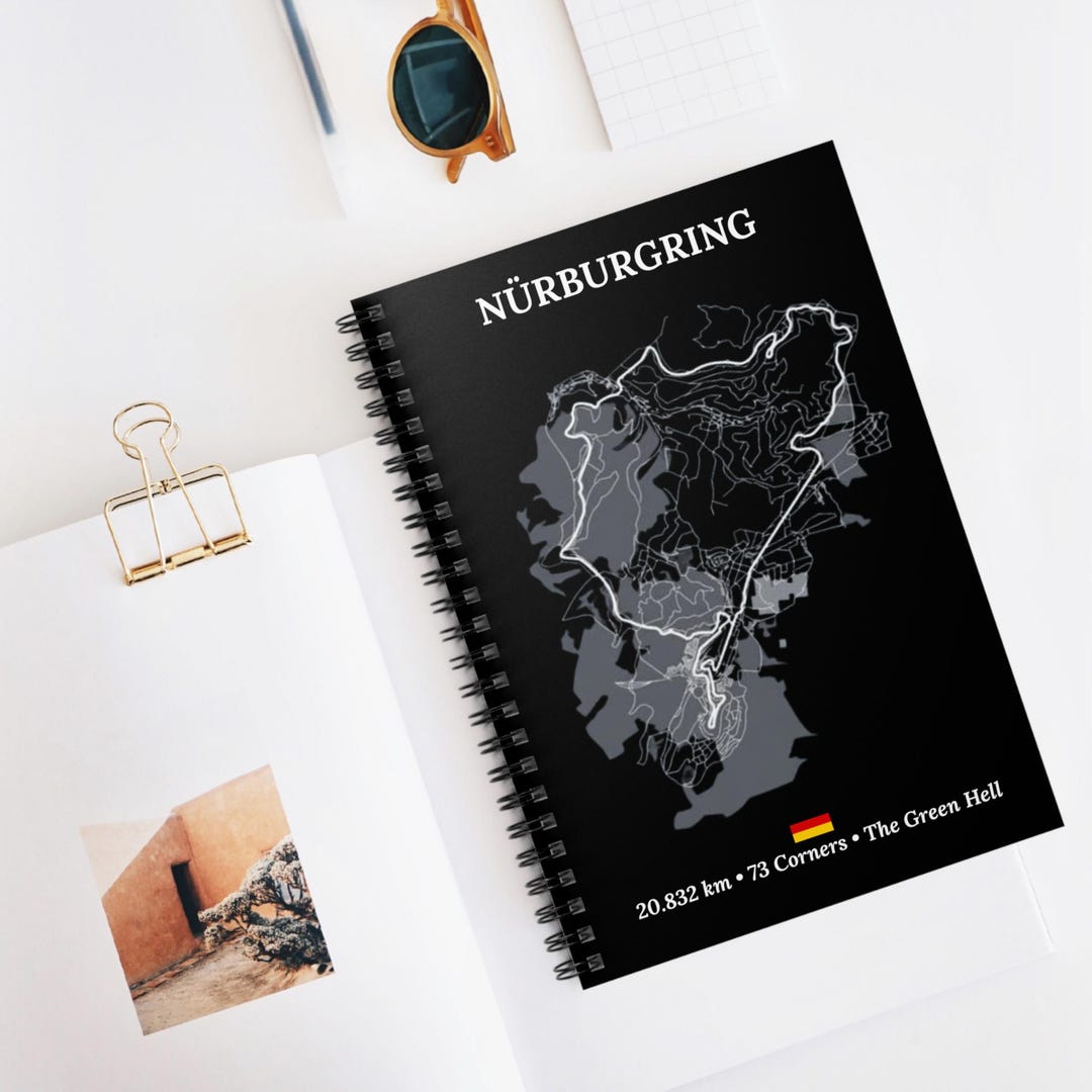 Nürburgring Track Map Spiral Notebook | the Green Hell Ruled Notebook ...