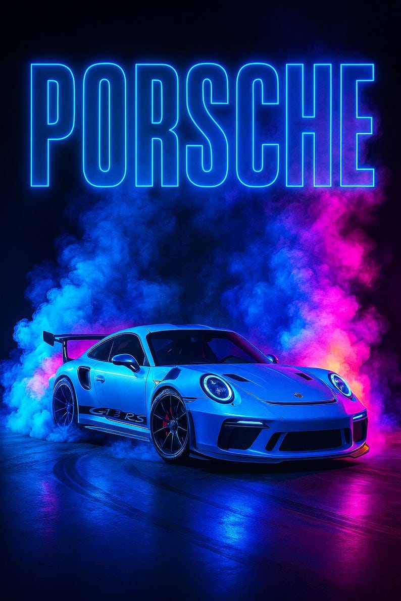 Porsche GT3 RS – Neon Fury" - Etsy