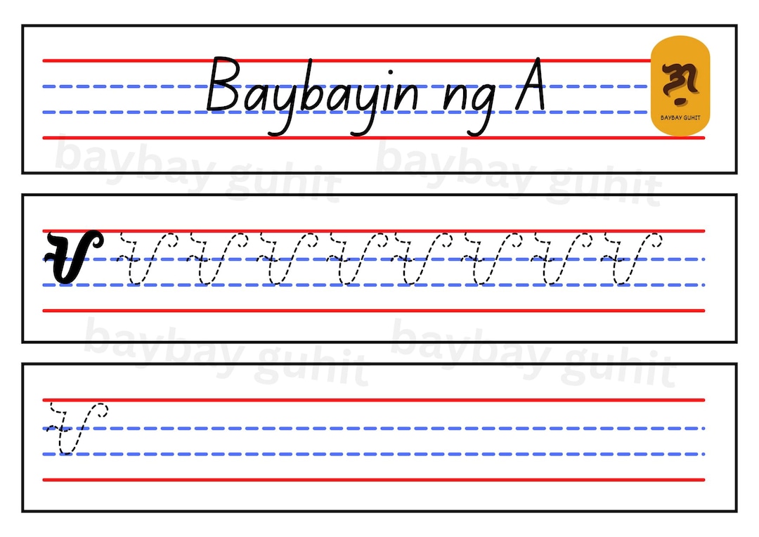 Modern Baybayin Handwriting Worksheet | Digital Download | Philippine ...