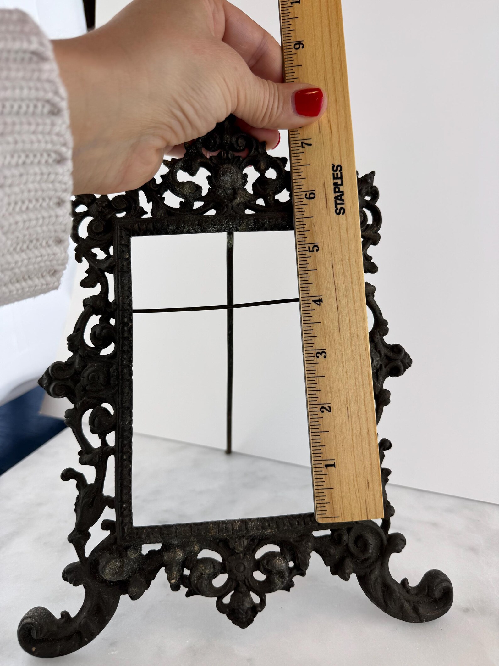 Ornate Victorian Era Picture Frame - Antique Metal - Easel Back Frame ...