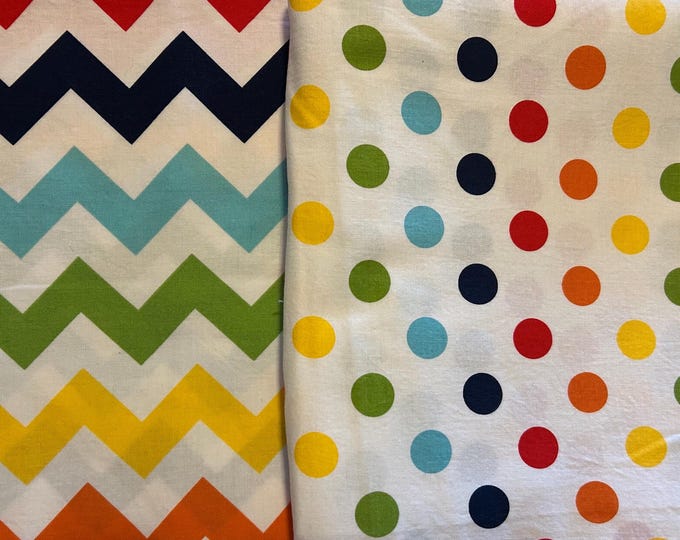 Riley Blake Designs Rainbow Chevron and Dots 2 Yards of Each Print ...