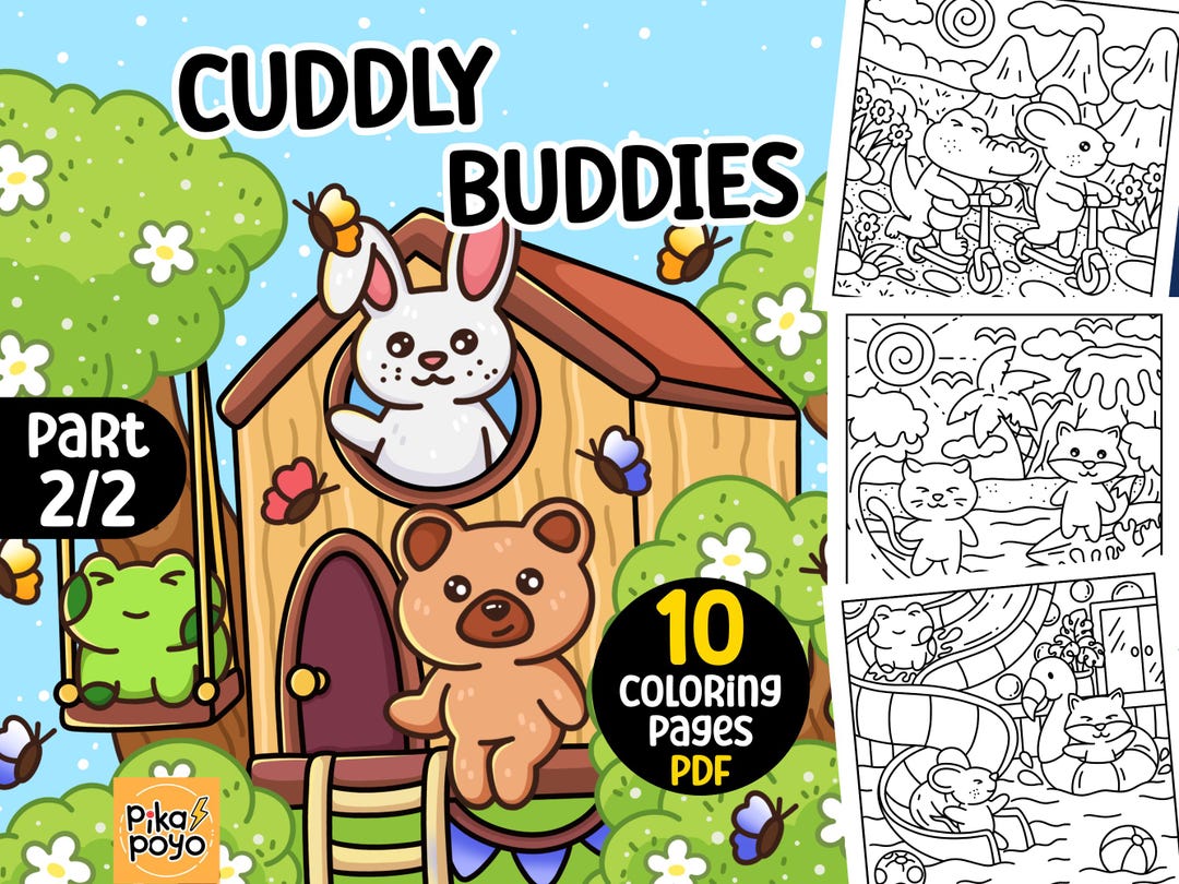 Cuddly Buddies Coloring Book (part 2): Digital Download · 10 Pages ...