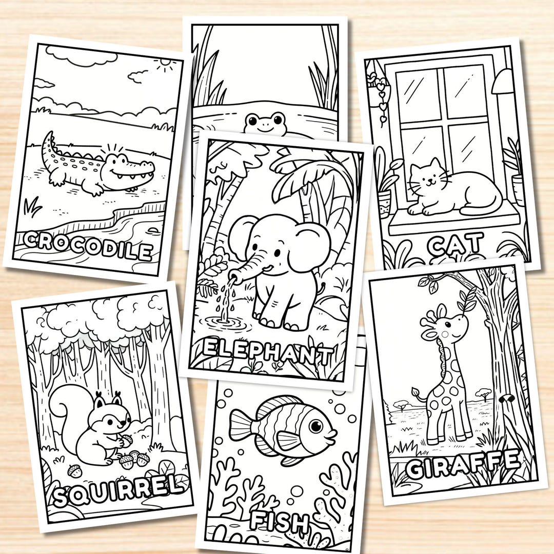 Cute Animal Coloring Book | Educational Activity, Woodland Creatures ...