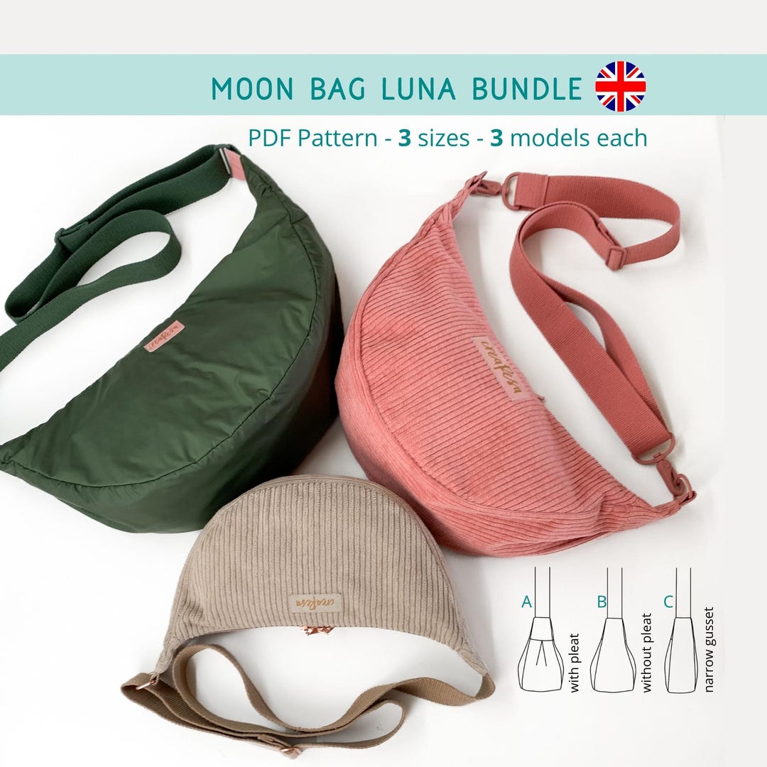 Crossbody Bag Pattern | Half Moon Bag Pattern | Crescent Bag Pattern ...