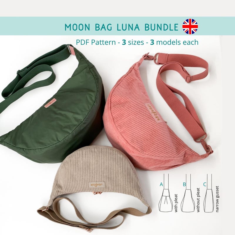 Half Moon Handbags - Etsy