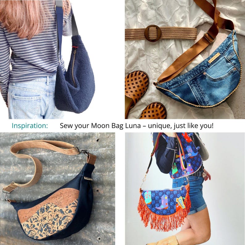 Crossbody Bag Pattern | Half Moon Bag Pattern | Crescent Bag Pattern ...
