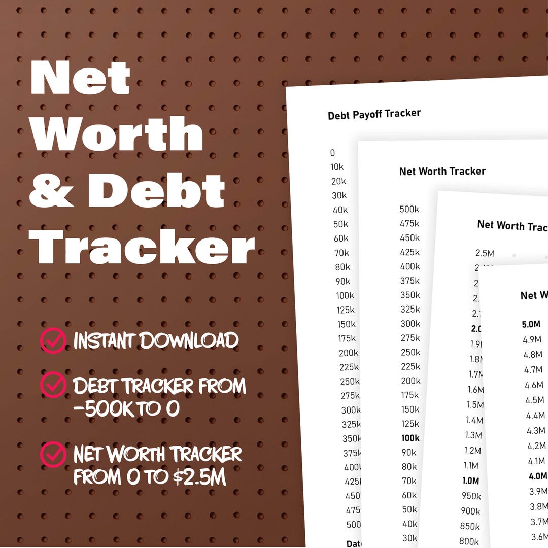 Digital - Net Worth and Debt Tracker Sheet From -500k up to 5M in Net ...