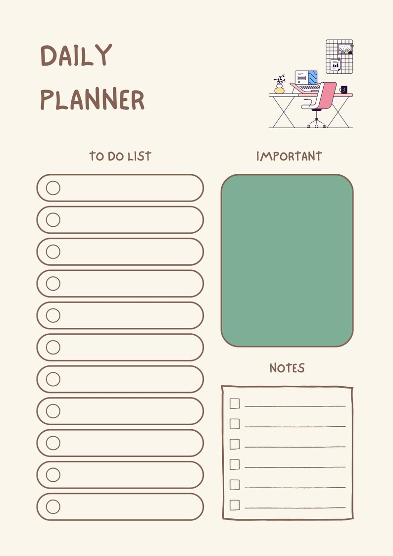 Editable Planner, Digital Planner, Printable Planner, Daily Planner ...