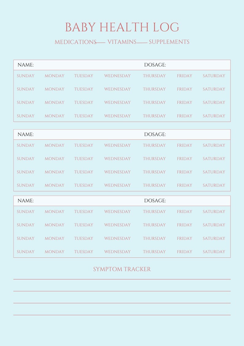 Newborn Baby Planner: Tracker Printable, Growth Chart (digital Download ...
