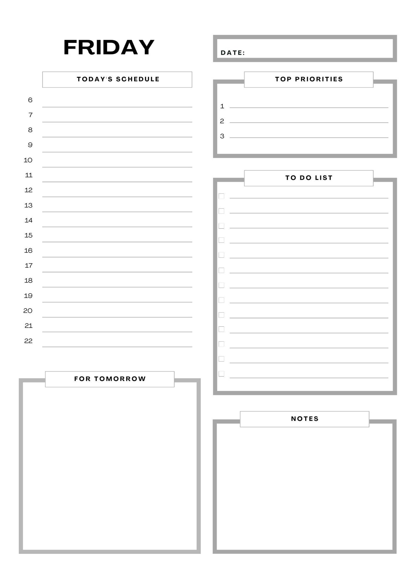 Minimalist Weekly Planner: Printable Office Organizer (PNG) - Etsy