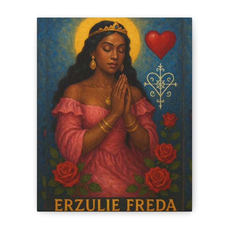Erzulie Freda Canvas Art Print, Spiritual Wall Decor, Goddess Artwork ...