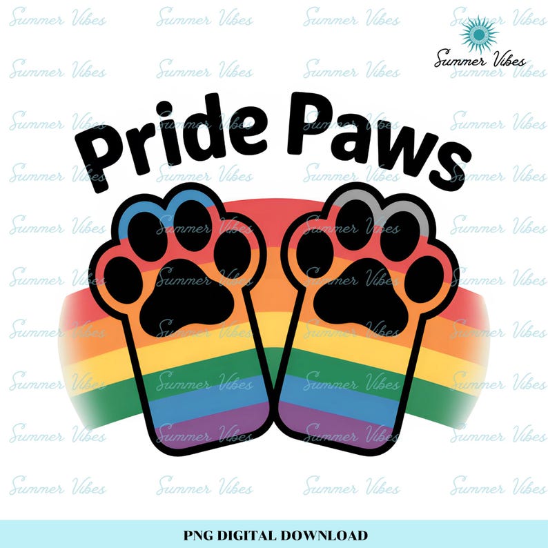 LGBTQ Pride Paws PNG, Rainbow Paw Print Clipart, Pet Pride PNG, Cute ...