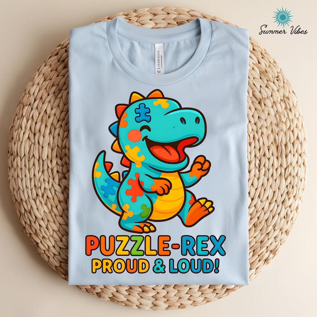 Autism Dinosaur PNG Puzzle Rex Clipart | Proud and Loud T-rex Puzzle ...