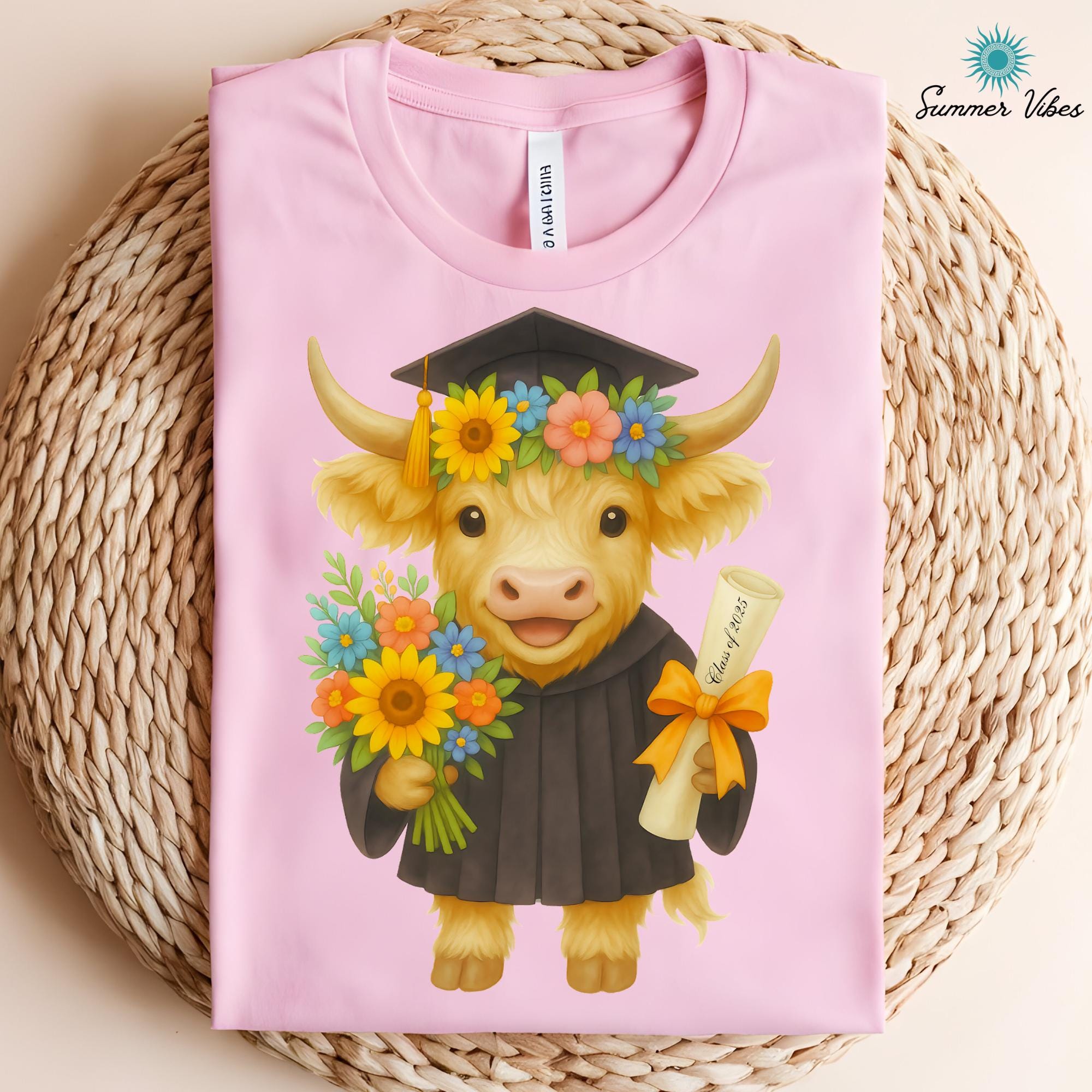 Highland Cow Graduation PNG | Class of 2025 Graduate Clipart | Cute ...