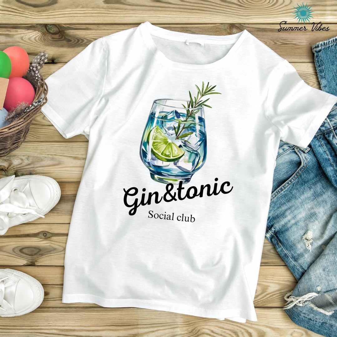 Gin & Tonic Social Club PNG | Cocktail Clipart (digital Download) - Etsy