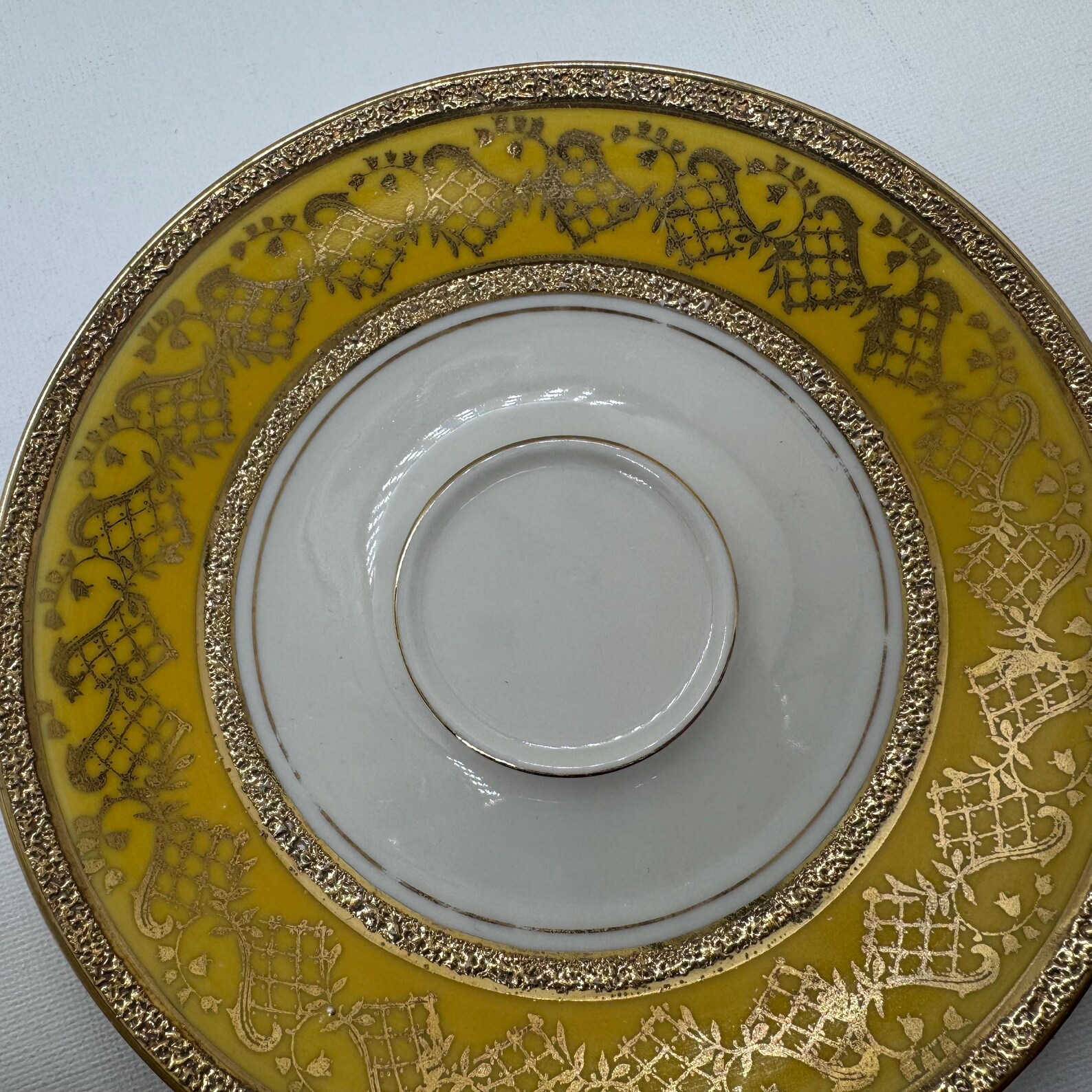 Vintage Händel Porzellanmanufaktur Yellow & Gold Porcelain Cup Saucer ...
