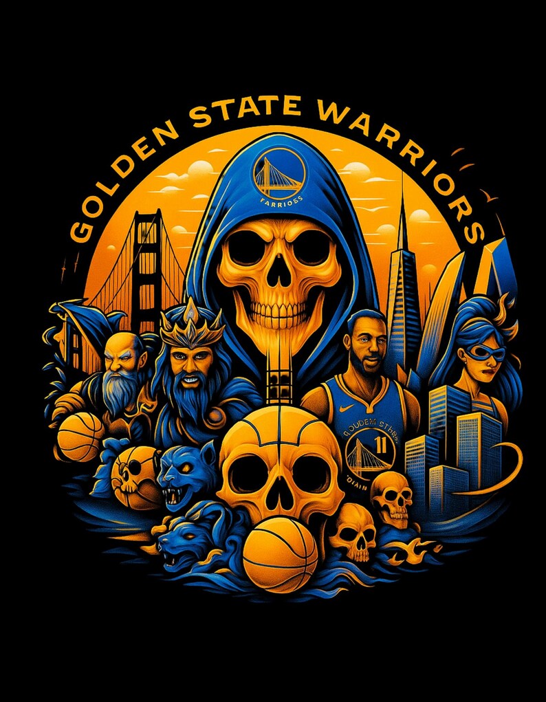 Golden State Warriors Skull T-shirt: NBA Basketball Fan Gift (digital ...
