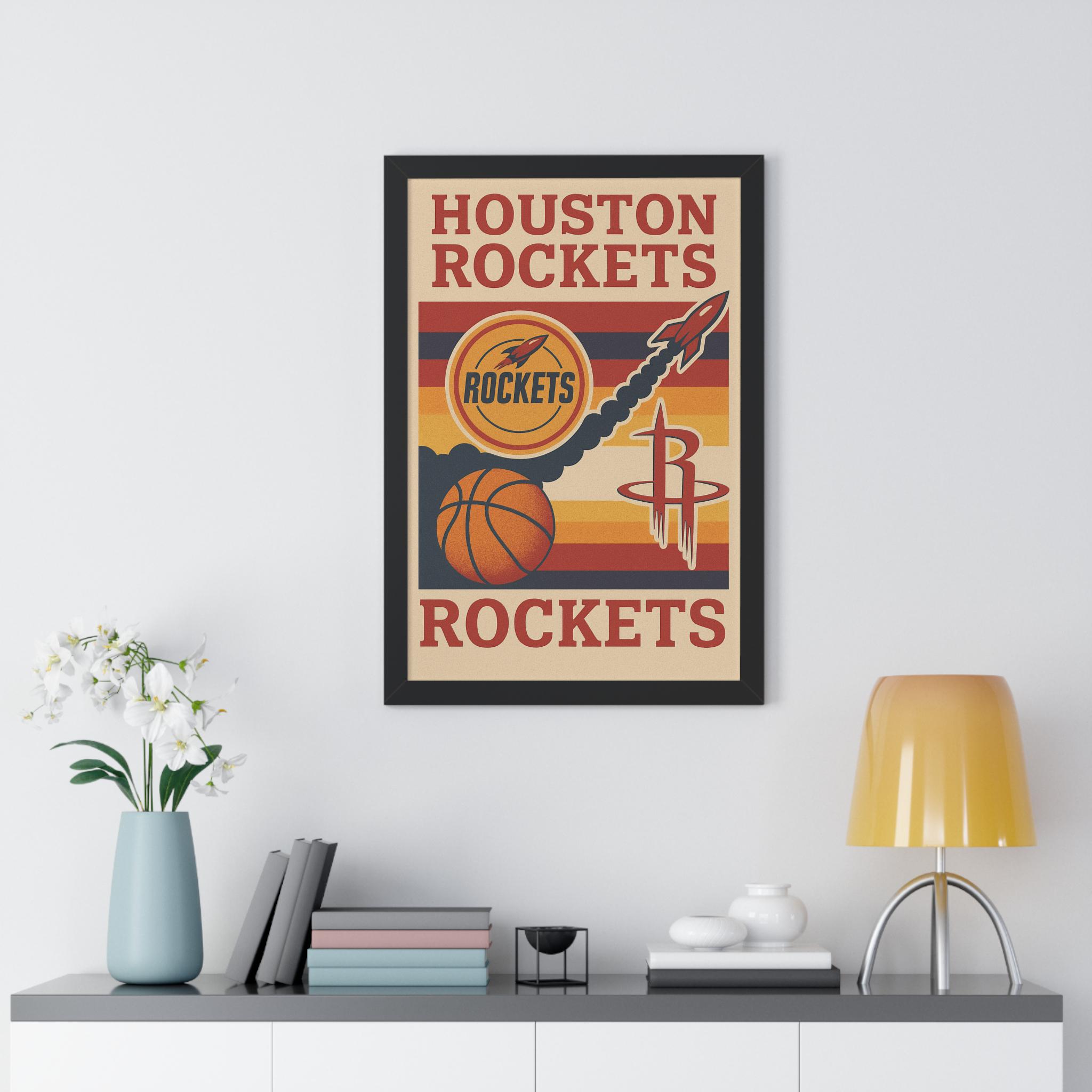 Retro Houston Rockets Digital Print | Vintage NBA Wall Art Poster - Etsy