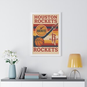 Retro Houston Rockets Digital Print | Vintage NBA Wall Art Poster - Etsy