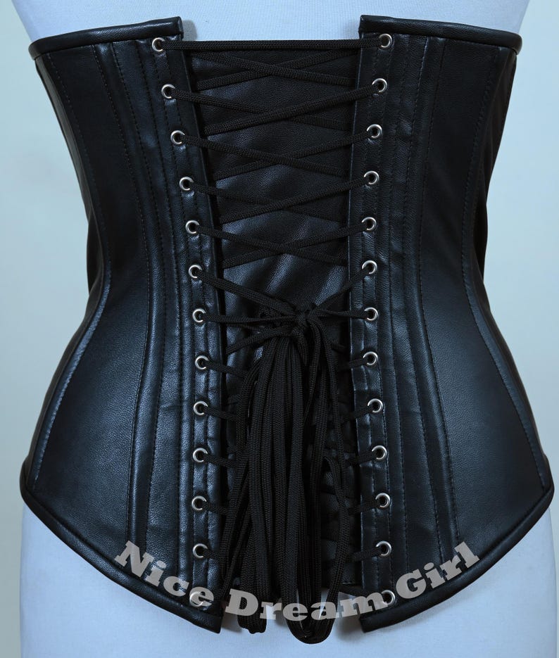 Black Leather Halter Corset - Laced Zipper, Edgy Style - Etsy