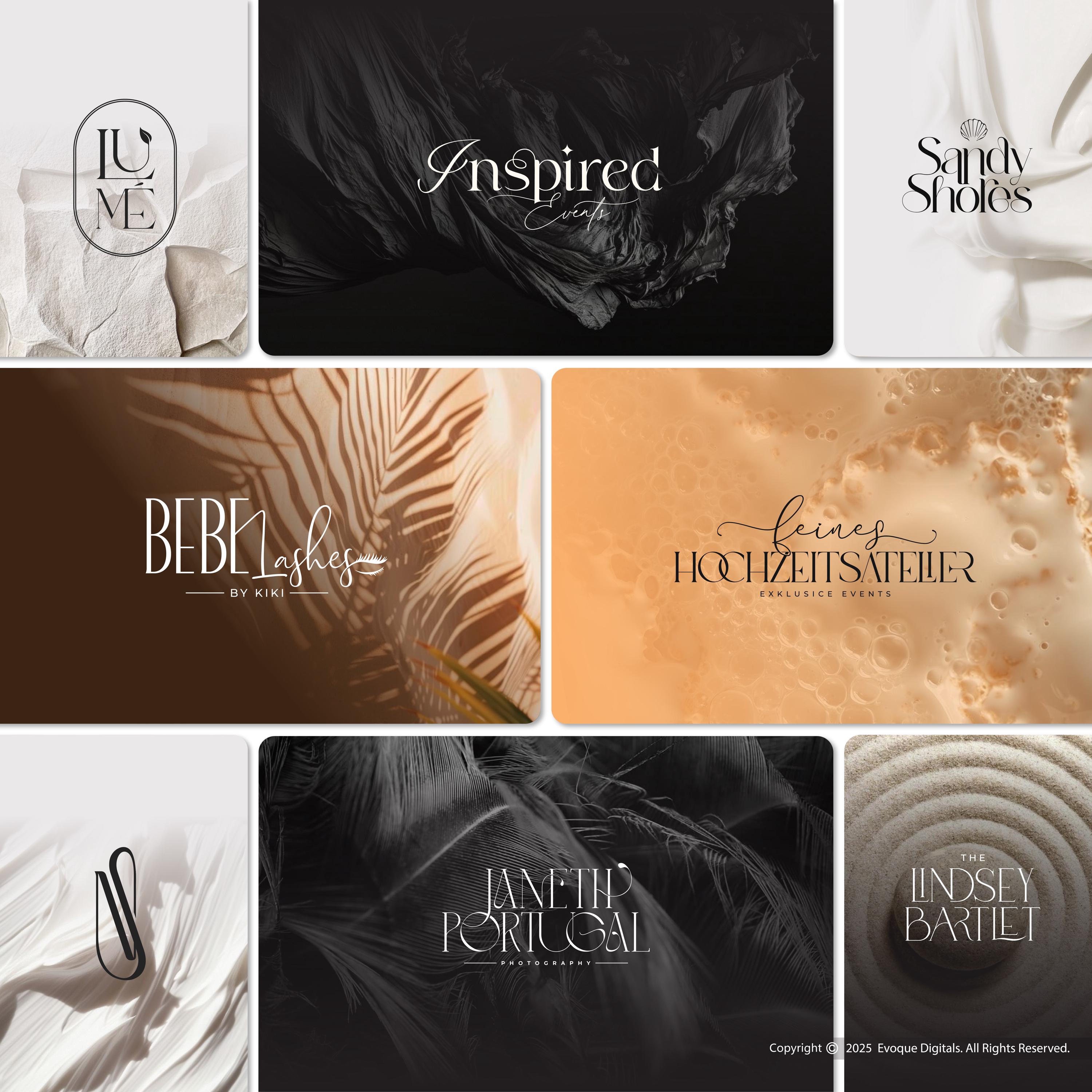 Custom Text Logo Design | Luxury Minimalist Wordmark Logo | Elegant ...