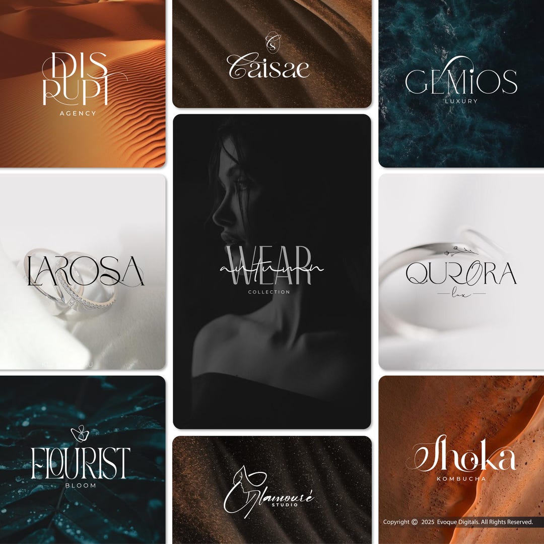 Custom Text Logo Design | Luxury Minimalist Wordmark Logo | Elegant ...