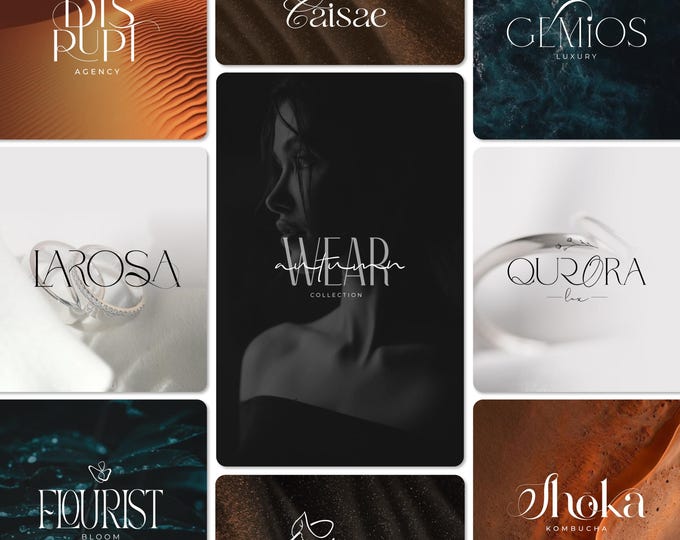 Custom Text Logo Design | Luxury Minimalist Wordmark Logo | Elegant ...