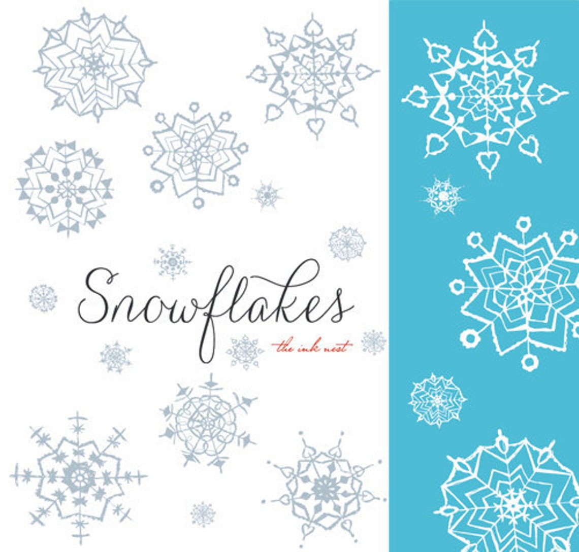 CLIP ART and Photoshop Brushes Snowflakes for Commercial and Personal ...