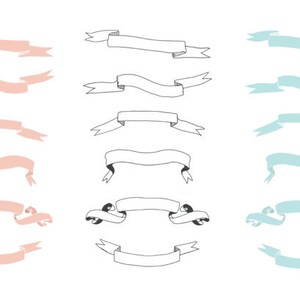 CLIP ART Hand Drawn Ribbons for Commercial and Personal Use - Etsy