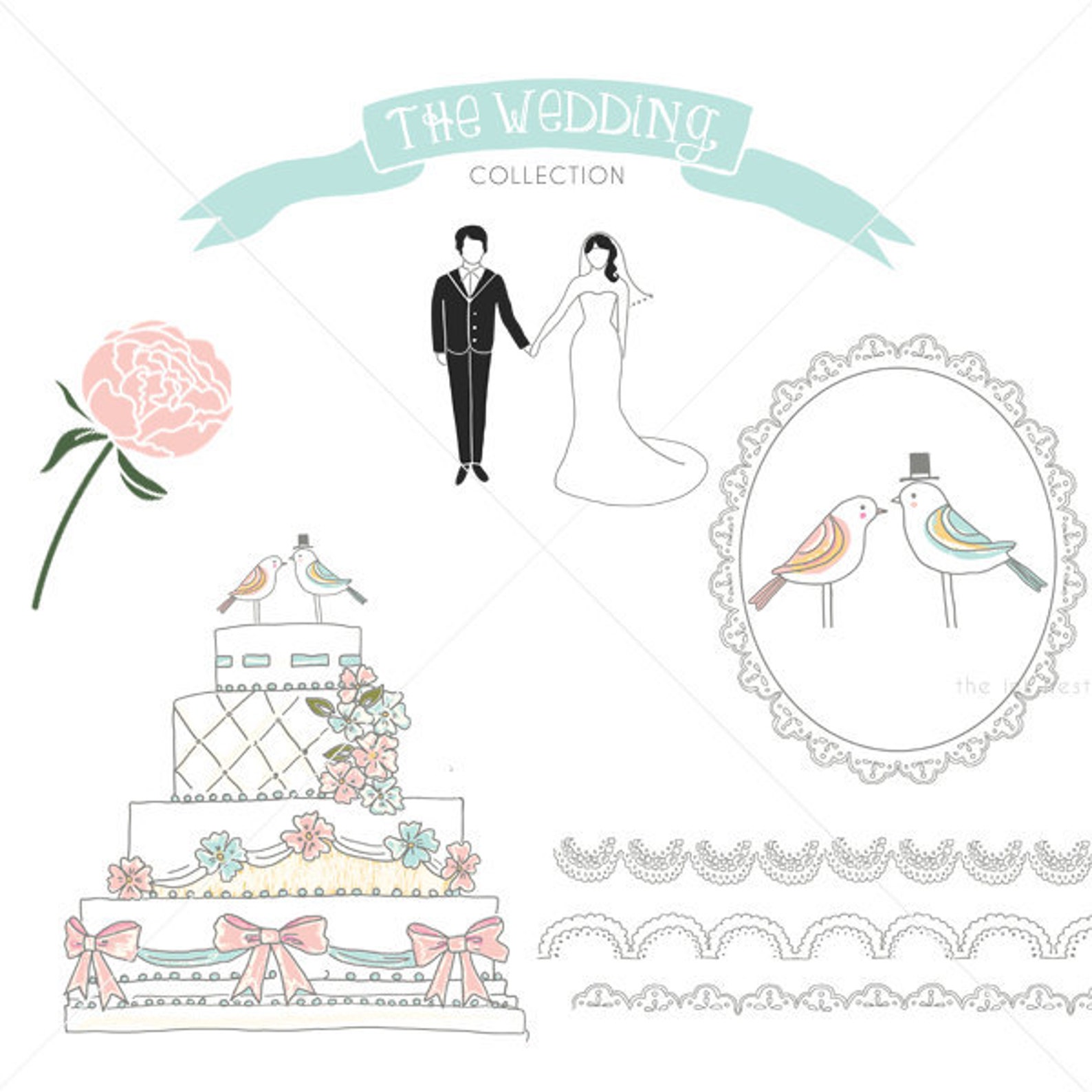 CLIP ART and Photoshop Brushes the Wedding Collection Part 1 for ...