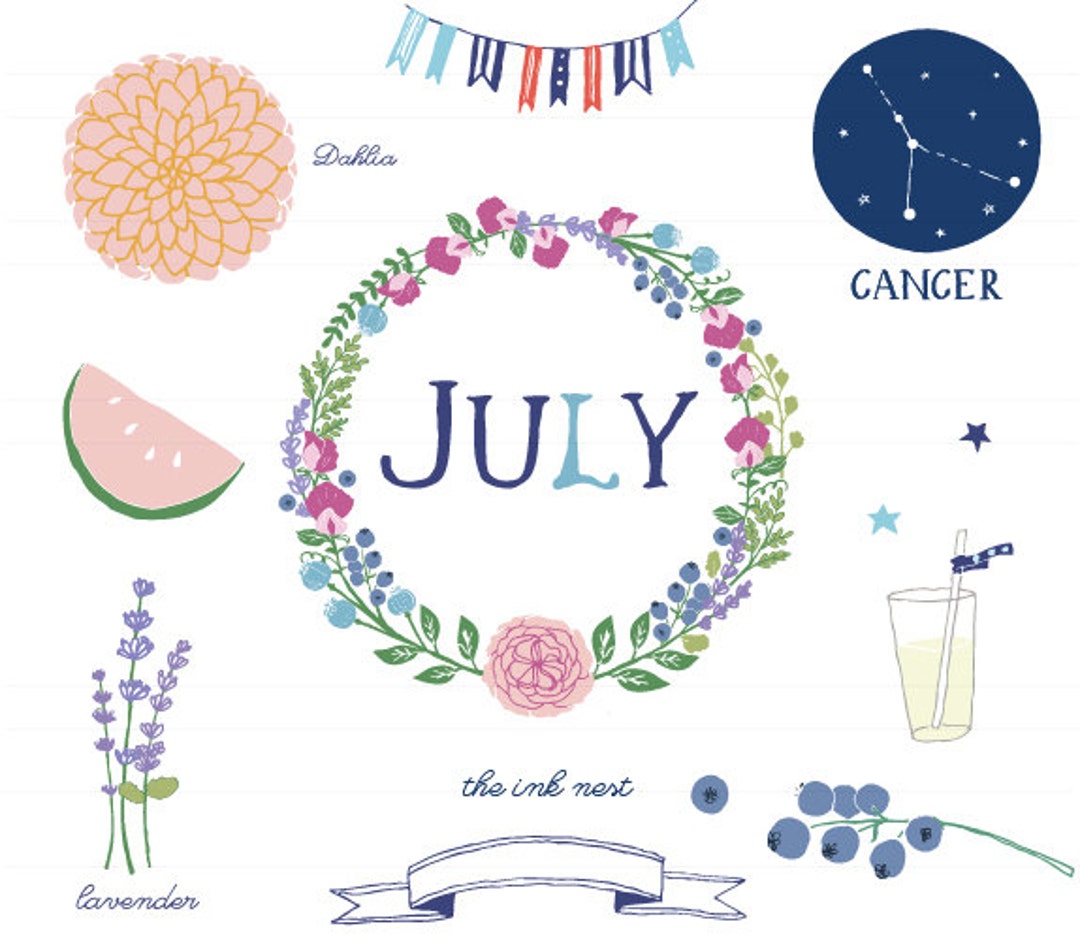 CLIP ART July for Commercial and Personal Use - Etsy