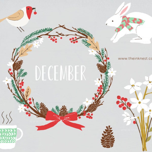 December Clip Art - Etsy