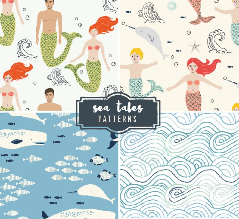CLIP ART Sea Tales Patterns for Commercial and Personal Use - Etsy