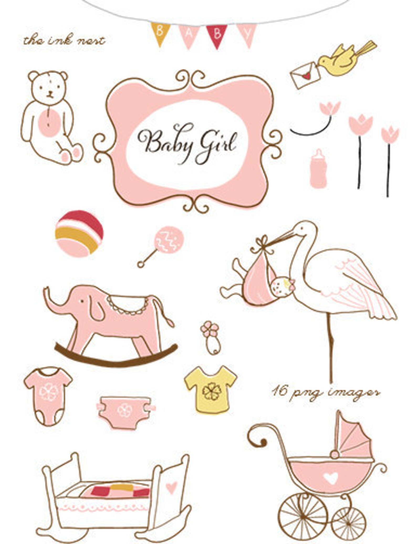 CLIP ART Baby Girl for Commercial and Personal Use - Etsy