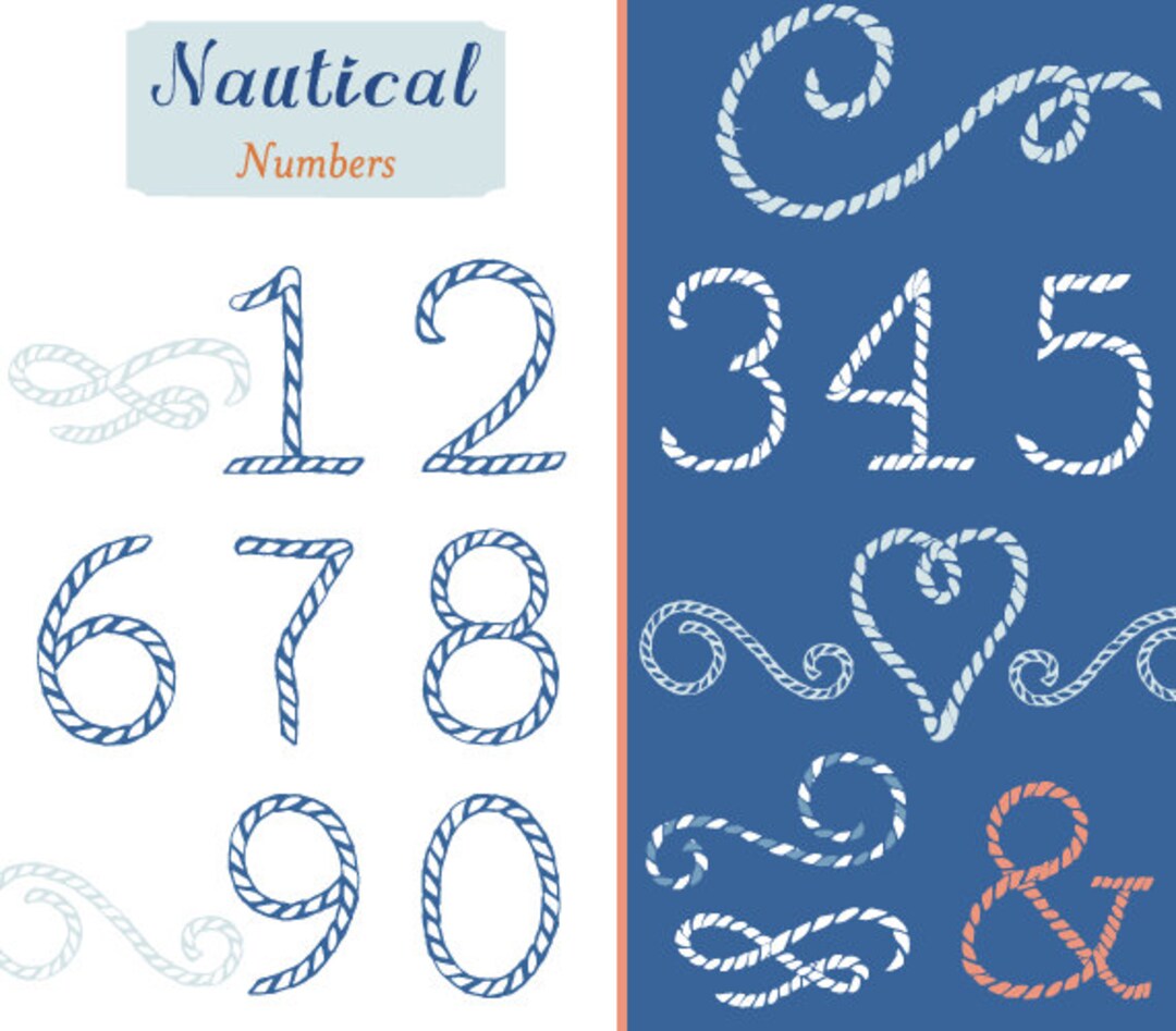 CLIP ART - Nautical Numbers - for Commercial and Personal Use - Etsy