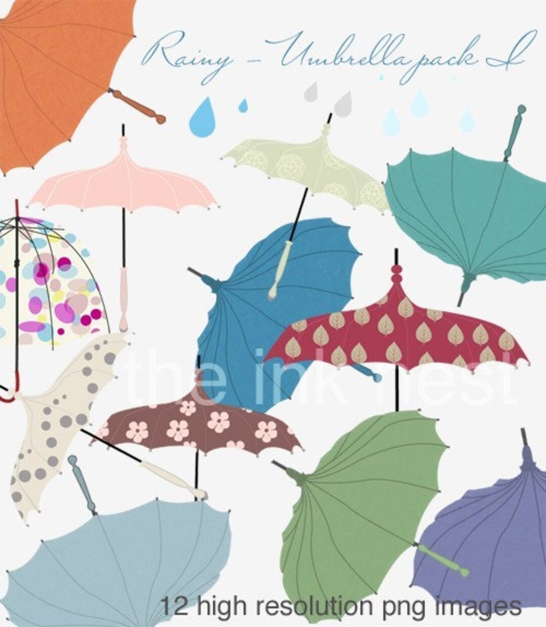 CLIP ART Umbrella Pack I for Commercial and Personal Use - Etsy