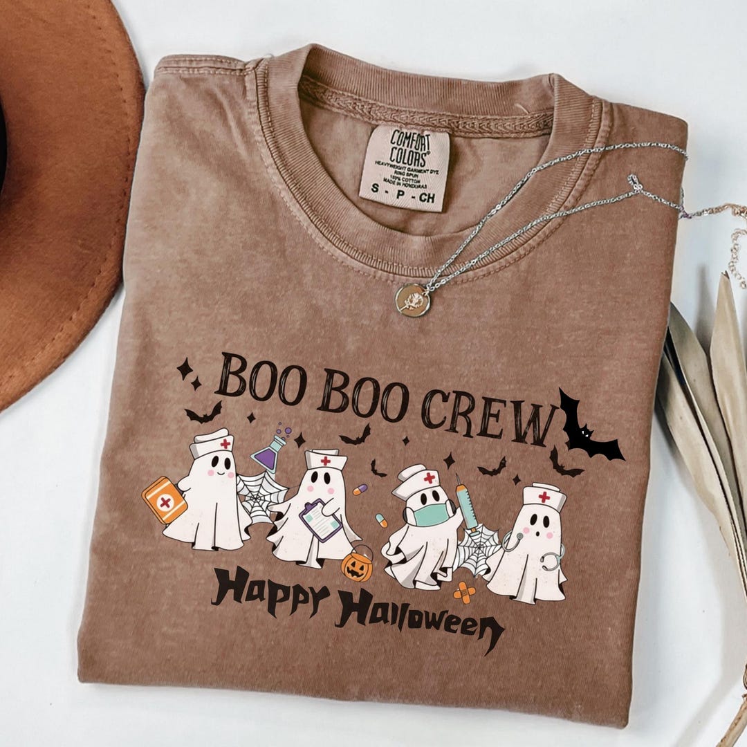 Boo Boo Crew Halloween Shirt, Nurse Ghost Tee, Spooky Medical T Shirt ...