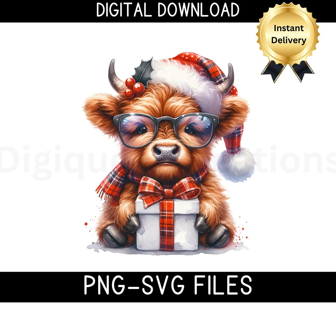 Highland Cow Christmas Png-highland Cow Sweatshirt Design-christmas ...