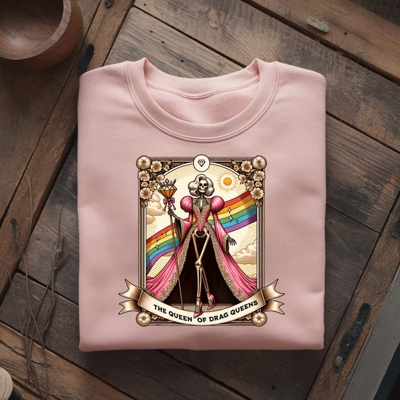Funny Tarot Card PNG- Drag Queen Skeleton Tarot Card T-shirt Design ...