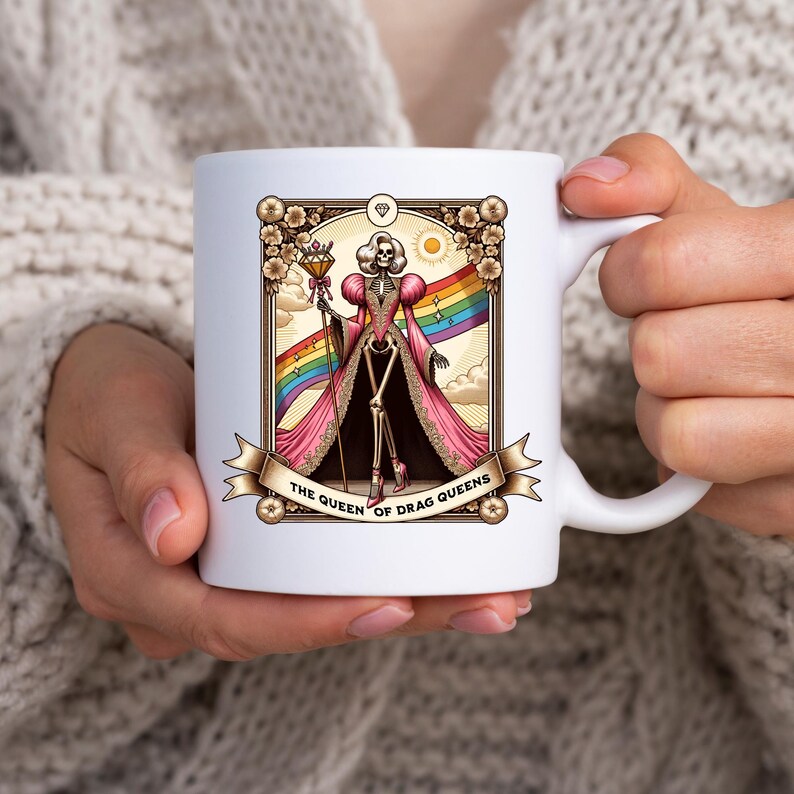 Funny Tarot Card PNG- Drag Queen Skeleton Tarot Card T-shirt Design ...