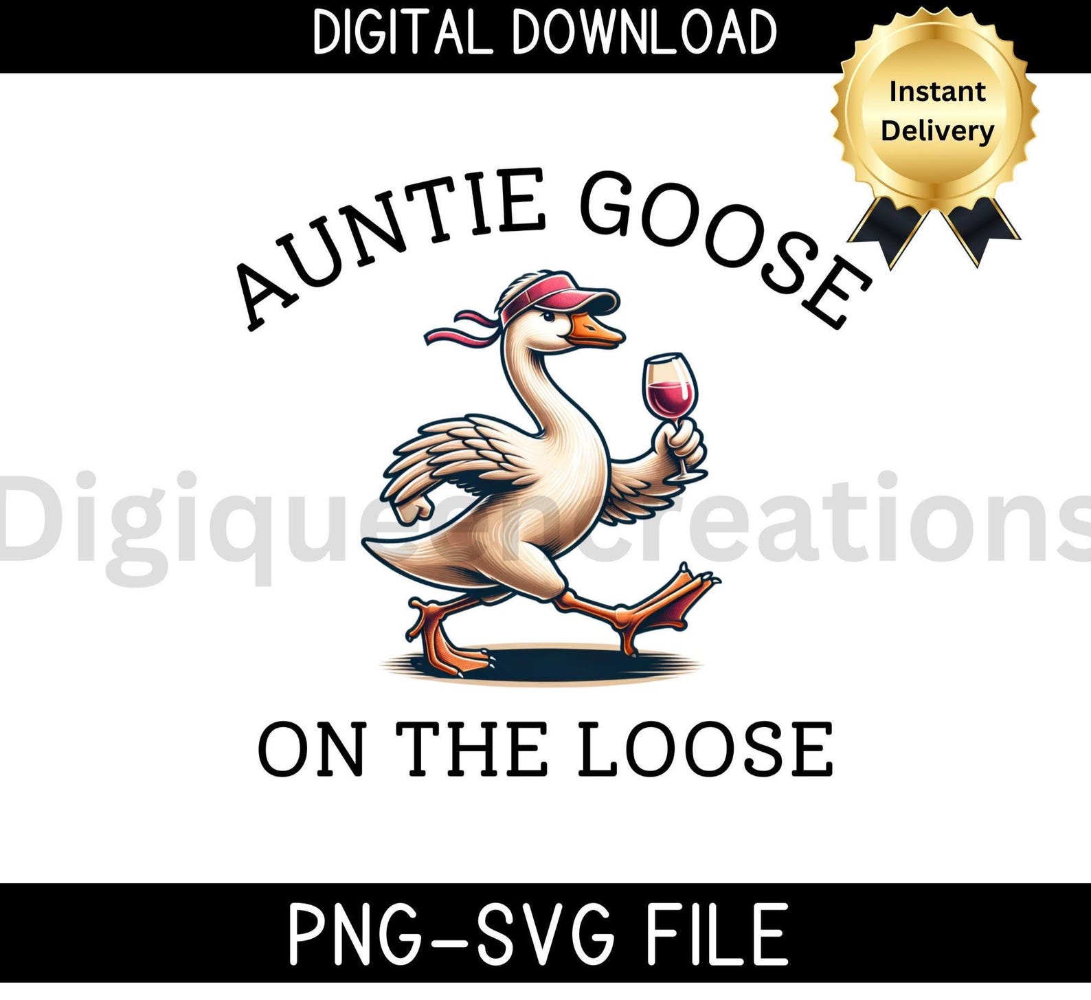 Auntie Goose on the Loose Design-funny Auntie Png-auntie Sublimation ...