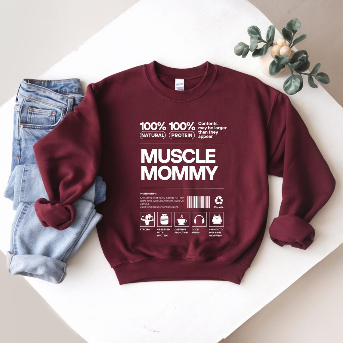 Muscle Mommy Tshirt Png-women's Weightlifting Sweater Design ...