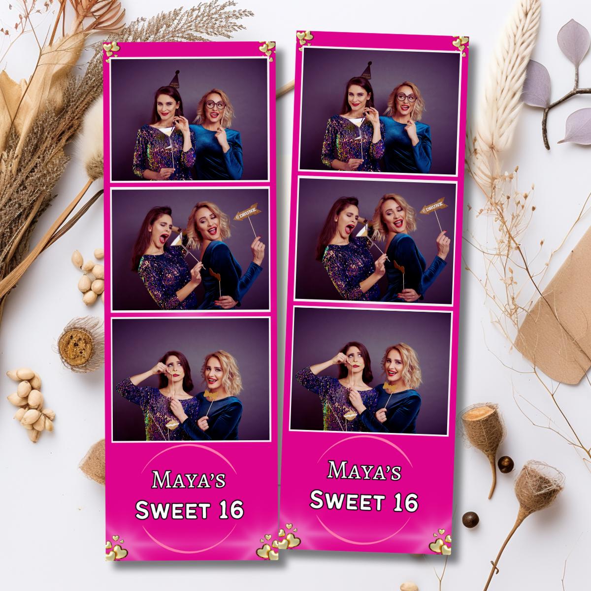 Pink Photo Booth Template Pink Wedding Template Hot Pink Template ...